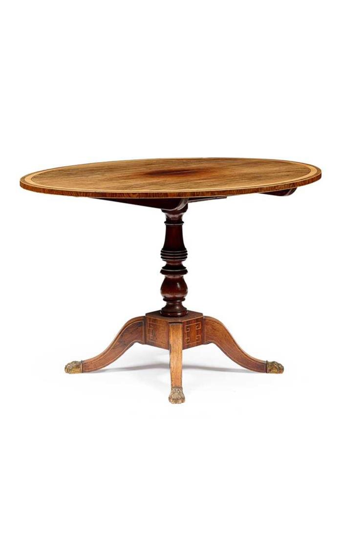 Regency Rosewood And Sycamore Oval Breakfast Table, W. Williamson ...
