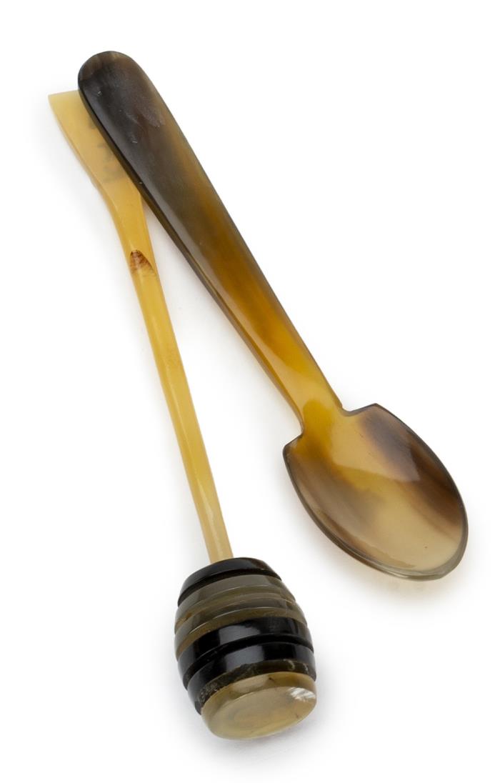 Horn Honey Dipper & Marmalade Spoon Set - House of Bruar