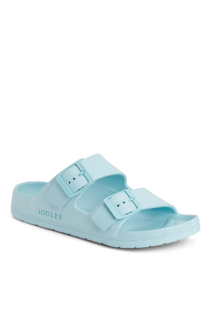 Ladies Joules Sunseeker Slider Sandals, Blue - House of Bruar