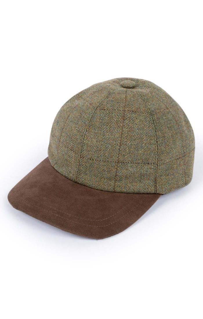Men's British Tweed Baseball Cap, Green - House of Bruar