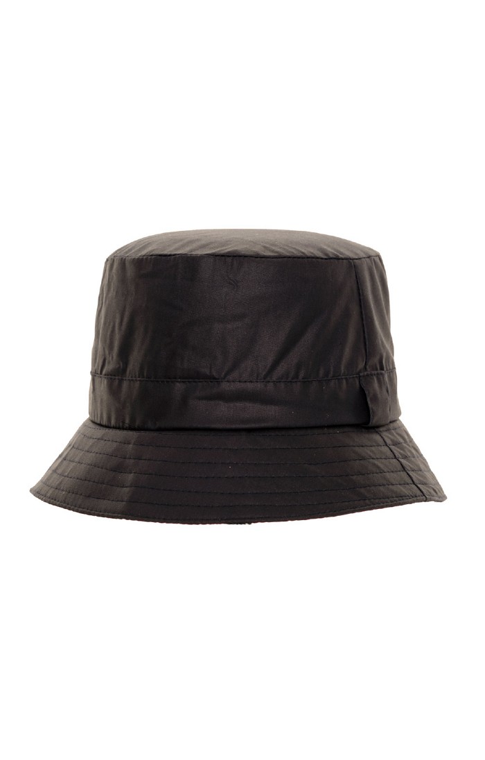 Unisex Wax Bucket Hat, Black - House of Bruar
