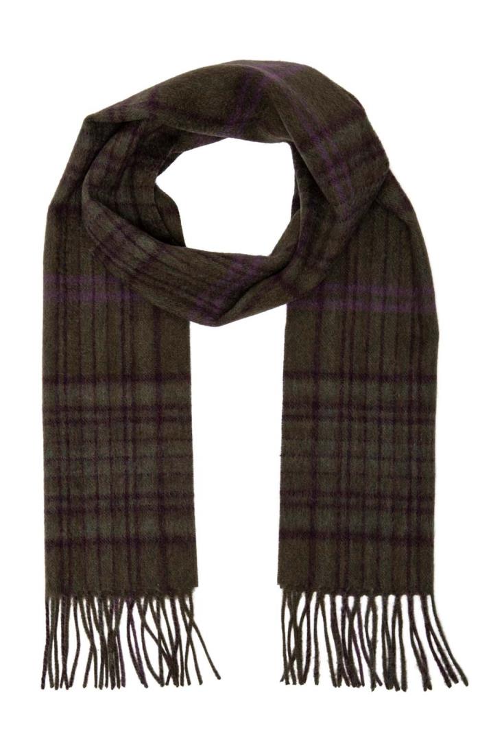 Country Check Lambswool Scarf, Green - House of Bruar