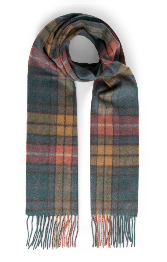 Cashmere Tartan Scarf, Multi - House of Bruar
