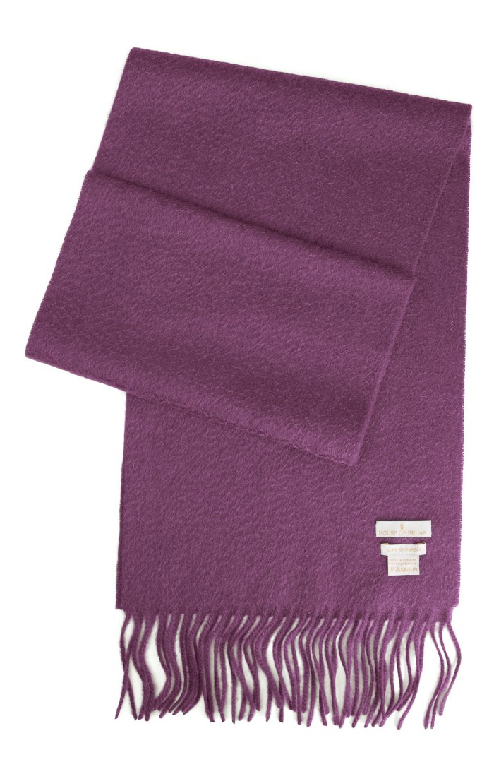 Cashmere Plain Scarf, Purple - House of Bruar
