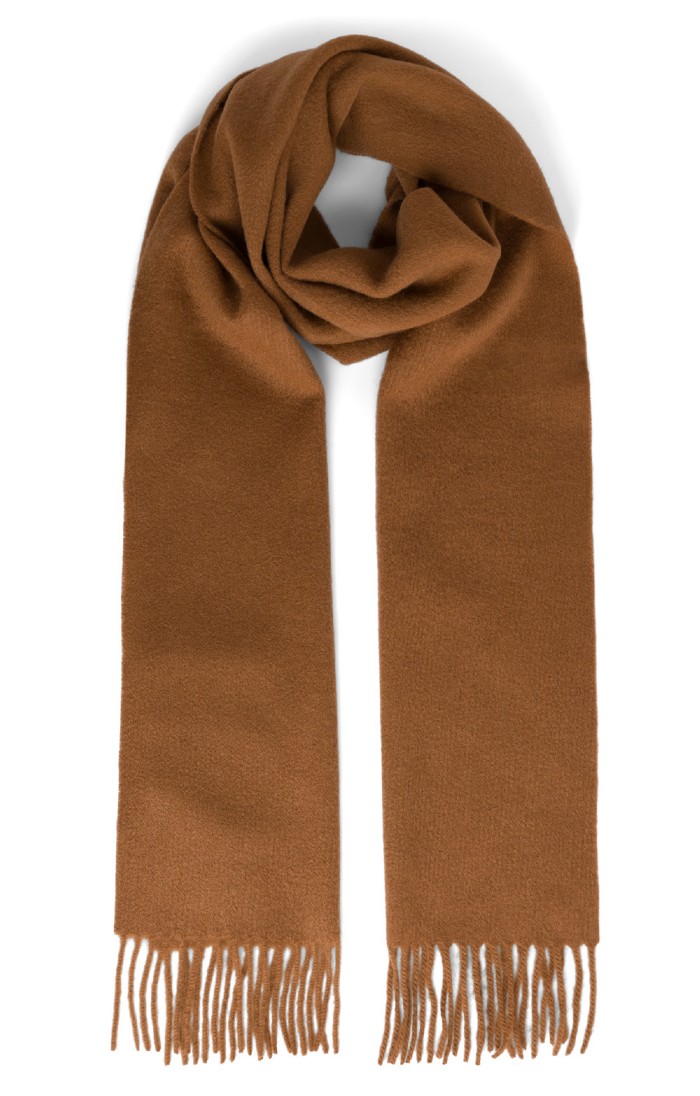 Lambswool Plain Scarf, Brown - House of Bruar