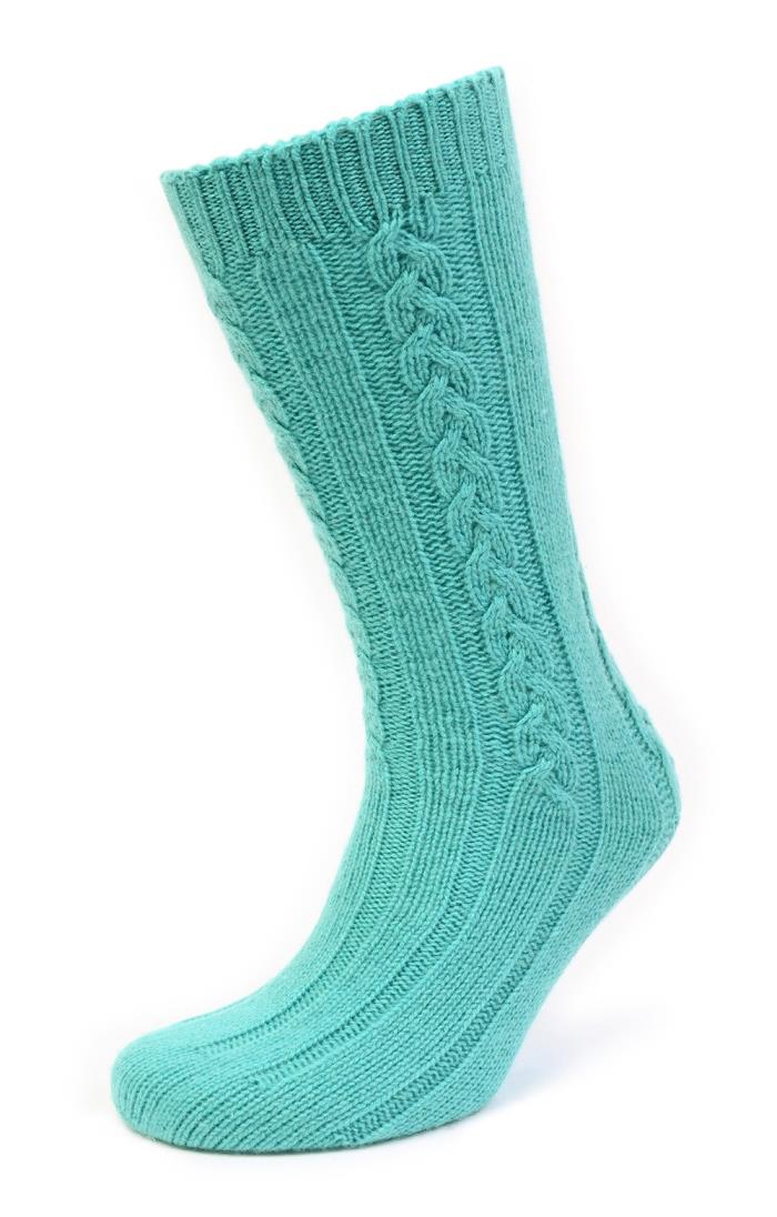 Ladies 3 Ply Cashmere Cable Bed Socks - House of Bruar