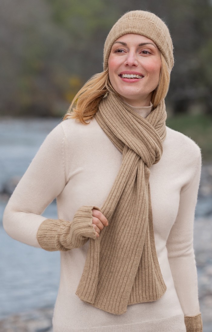 Cashmere Rib Scarf - House of Bruar