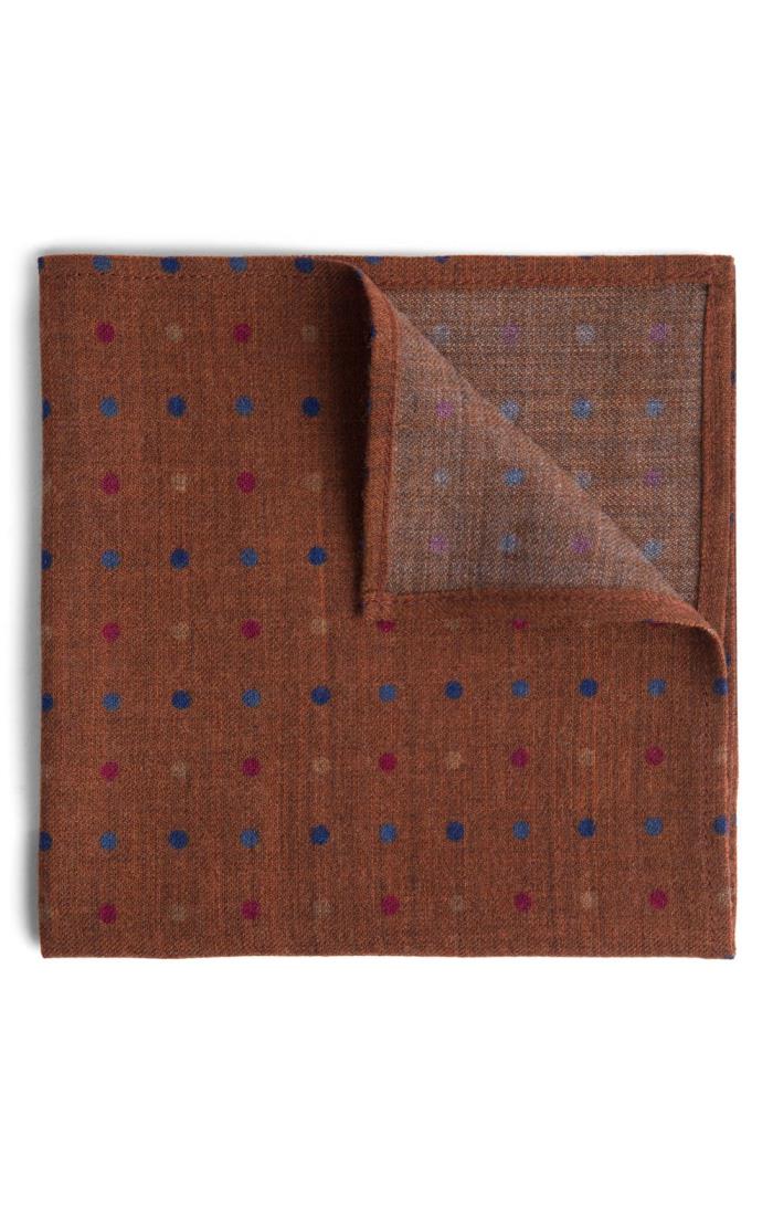 Mens Polka Dot Wool Handkerchief - House of Bruar