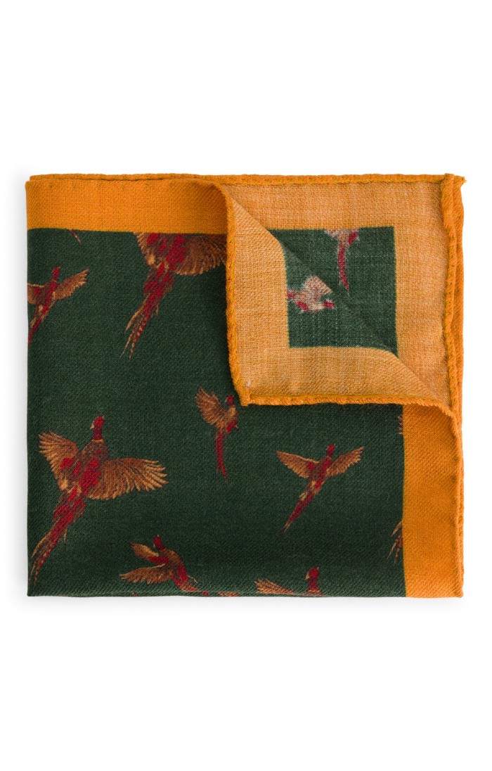 Mens Flying Pheasant Handkerchief - House of Bruar