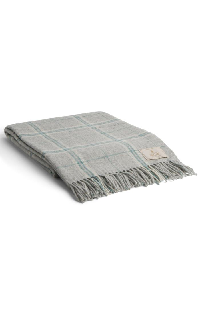 Pure New Wool Check Rug, Grey - House of Bruar