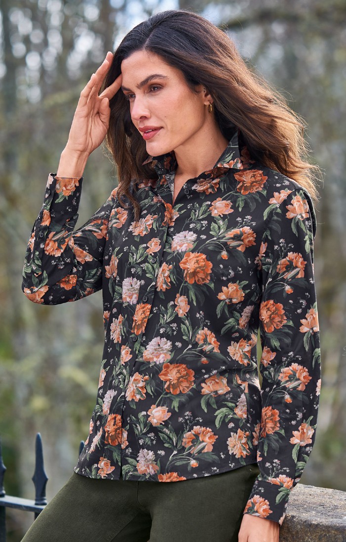 Ladies Classic Cotton Blouse Made with Liberty Fabric, Multi - House of ...