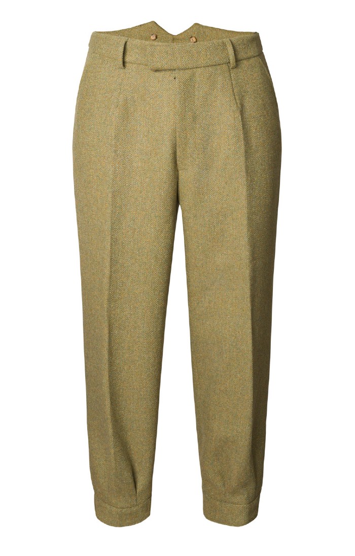 Men's British Saxony Tweed Plus Fours, Green - House of Bruar