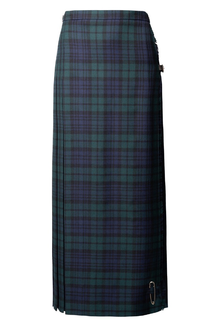 Ladies Full Length Tartan Kilt, Blue - House of Bruar