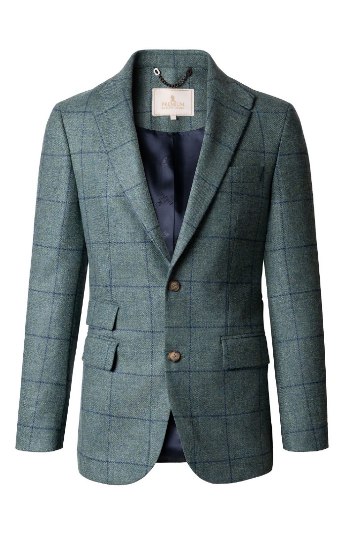 Men's Saxony Tweed Jacket, Blue - House of Bruar
