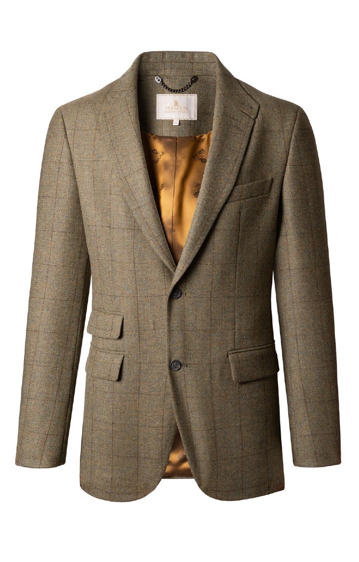 Men's Saxony Tweed Jacket, Green - House of Bruar