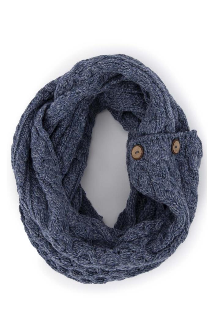 Ladies Five Button Merino Snood - House of Bruar