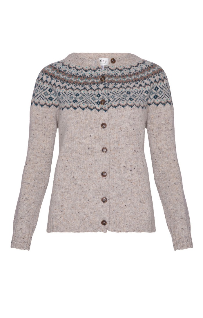 Ladies Fairisle Yoke Cardigan - House of Bruar