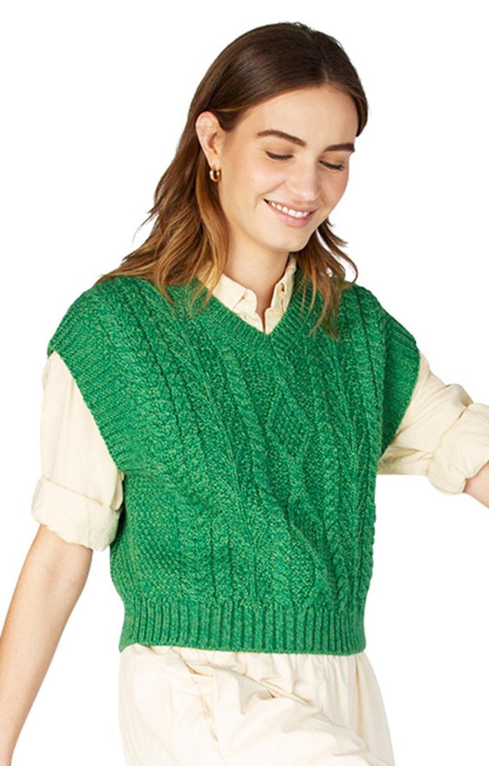 Ladies Sweetpea V-Neck Diamond Vest - House of Bruar