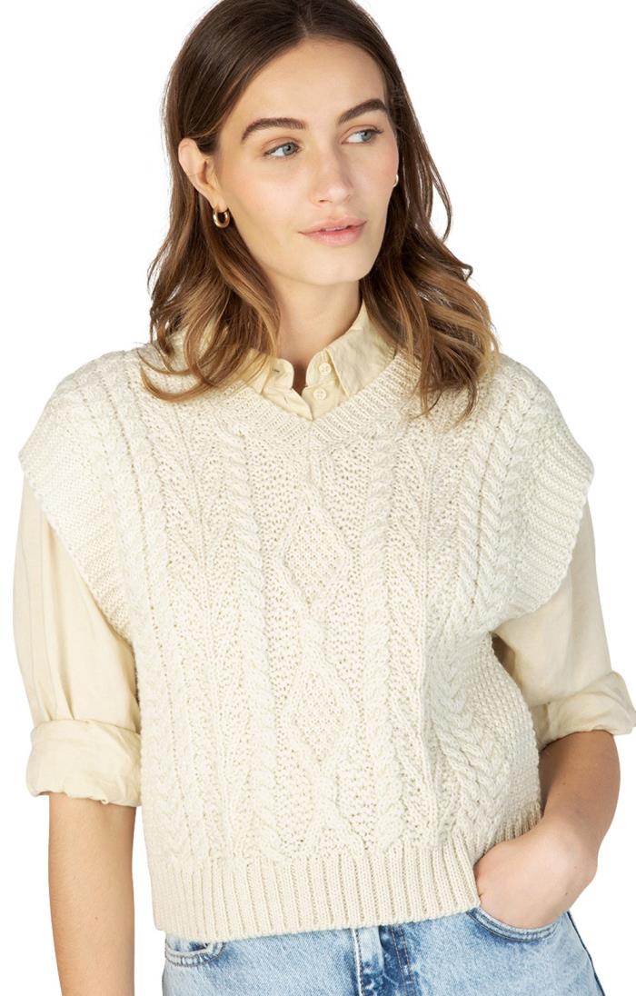 Ladies Sweetpea V-Neck Diamond Vest - House of Bruar