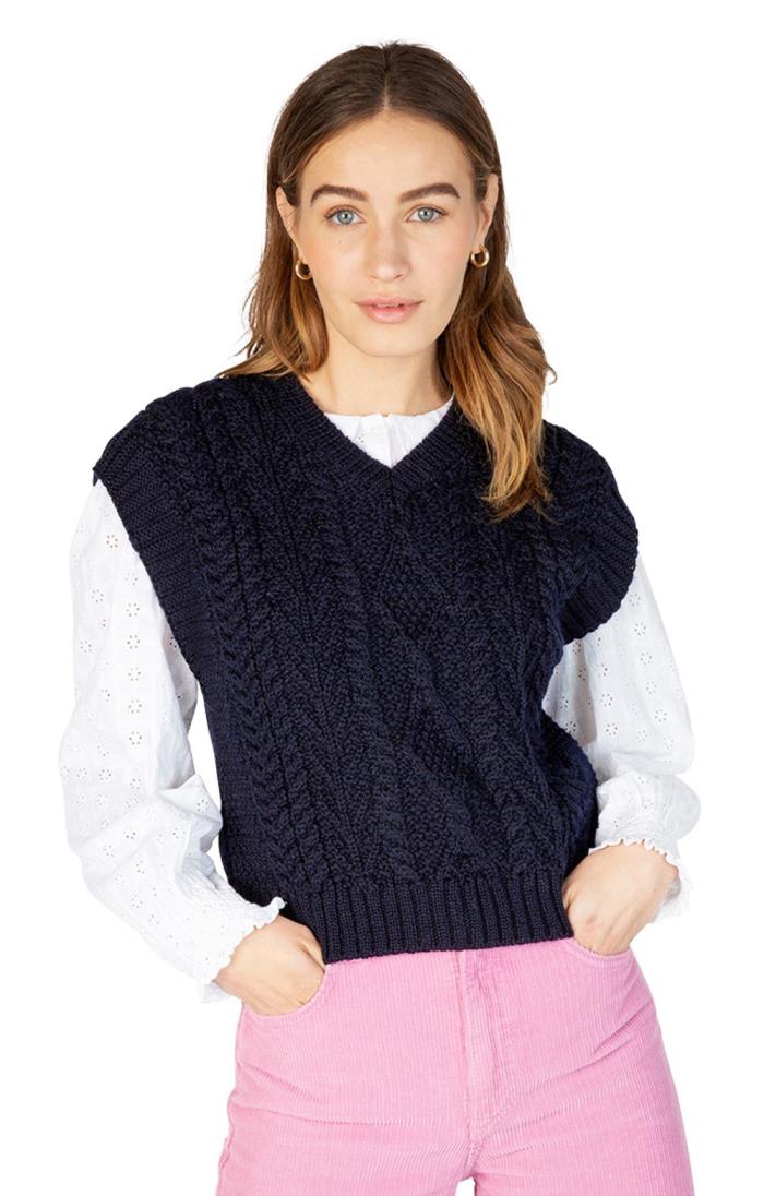 Ladies Sweetpea V-Neck Diamond Vest - House of Bruar